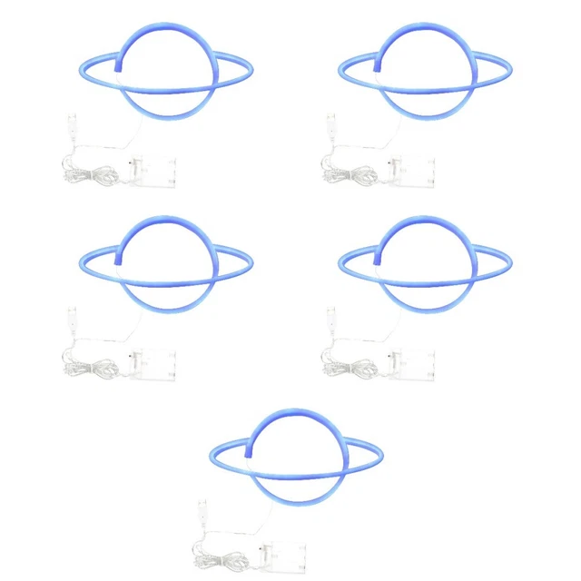 5PCS PLANET NEON Sign LED Neon Light Home Party Decoration Table Wall ...