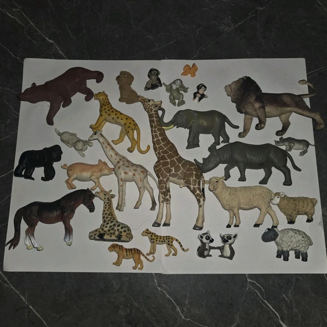 LARGE BUNDLE OF Loose Plastic Animals Toys Various Size Kids plastic ...