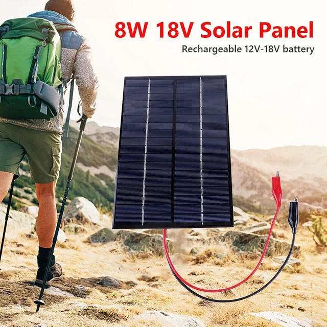 WATERPROOF SOLAR PANEL 8W 18V Polycrystalline Board Portable DIY Solar ...