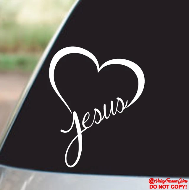 GOD BLESS HEART Vinyl Decal Sticker Car Window Wall Bumper Love Jesus ...