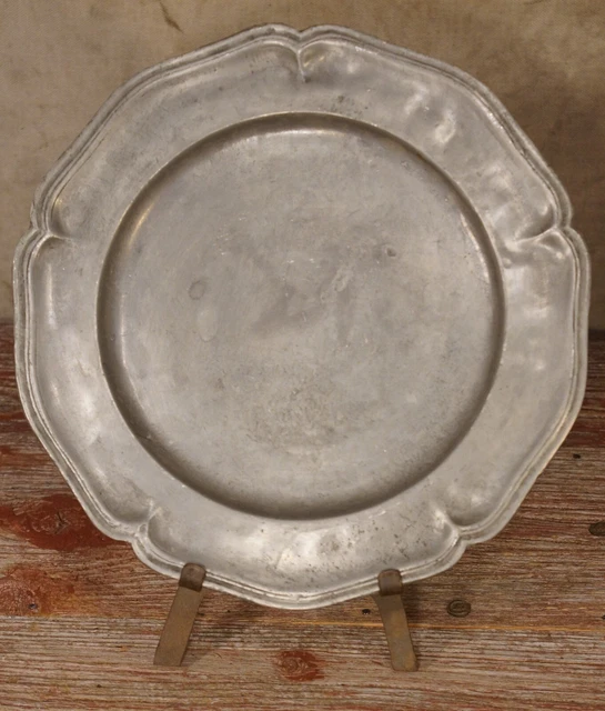 ANTIQUE WAVY EDGE 1780's to 1790's Pewter Plate Angel Mark £82.58 ...