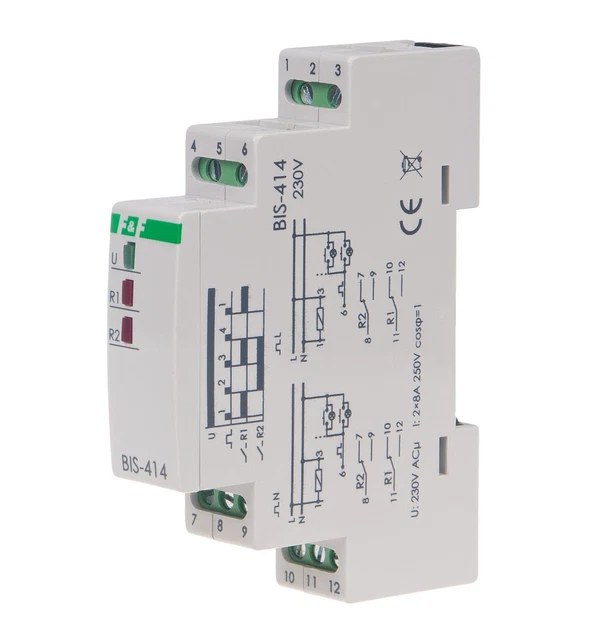 TOP!!! BIS-414 STROMSTOSSRELAIS 230V AC 2Wechsler 2x16A Hutschiene Made in EU EUR 26,50 ...