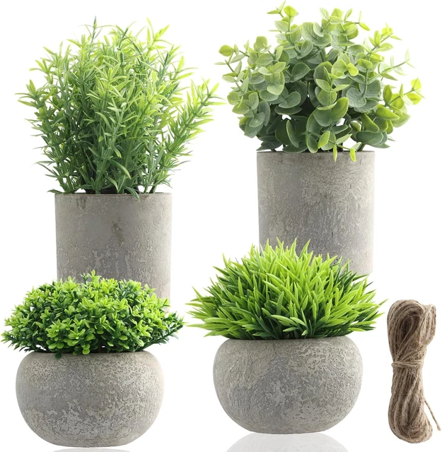 4 PEZZI MINI Piante Artificiali in Vaso, Pianta Finta Da Interno ...