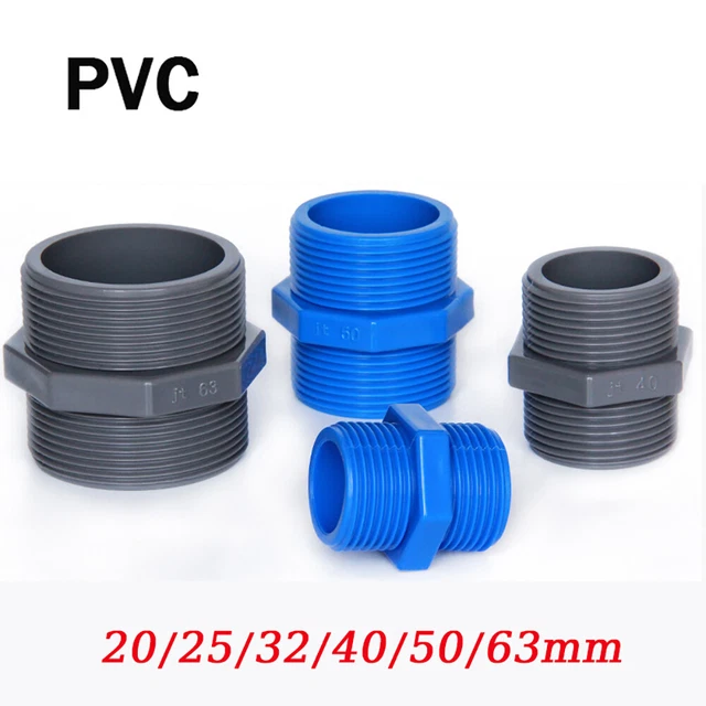 PVC NIPPLE BSP Male Threaded Pressure Fittings Socket Adapter Straight ...