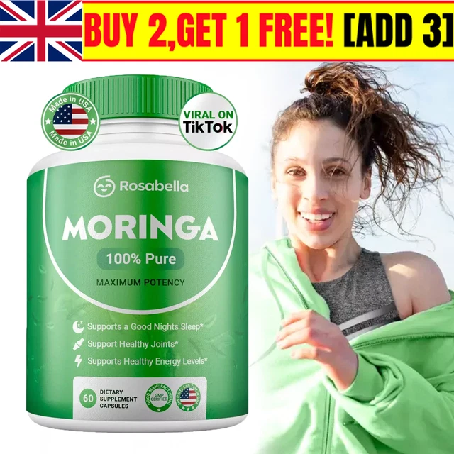ROSABELLA MORINGA LEAF Powder Capsules - 800mg of Pure Nutrient 60 ...