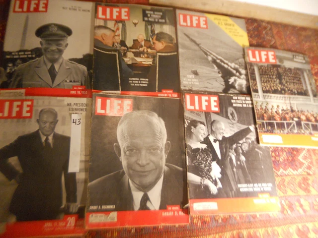 7 LOT LIFE MAGAZINE Lots ADS 1954 Military Missile President DWIGHT D ...