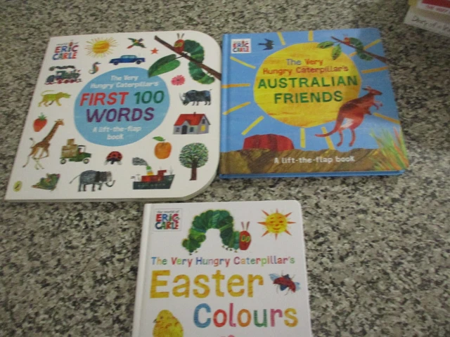 THE VERY HUNGRY Caterpillar-Eric Carle Board Books X 3- First 100 Words ...