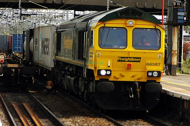 C3 6X4 GLOSSY Photo Freightliner Class 66 66587 @ Stafford £1.00 ...