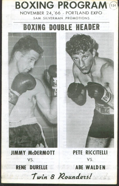 MCDERMOTT-DURELLE RICCITELLI-WALDEN BOXING 11/24 1966 $11.00 - PicClick