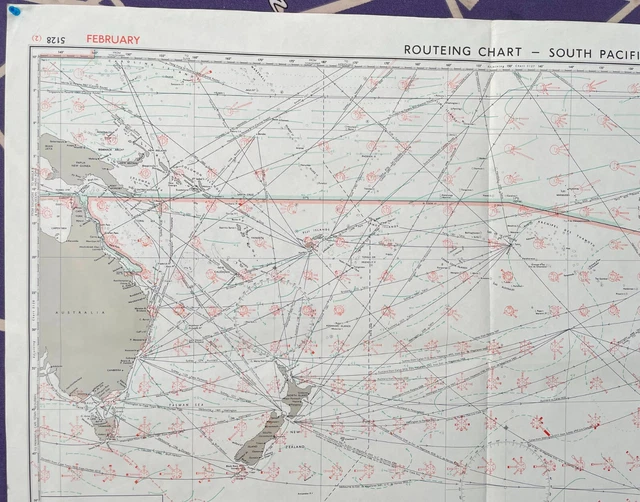 AMIRAUTÉ 5128 ROUTEING Chart - Sud Pacific Océan Carte Vintage Ancien ...