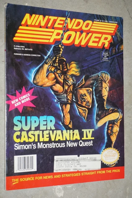 NINTENDO POWER VOLUME 32 Super Castlevania IV Magazine GREAT Shape w ...