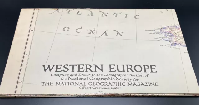 1950 NATIONAL GEOGRAPHIC: Western Europe Vintage Insert Map, Gilbert ...