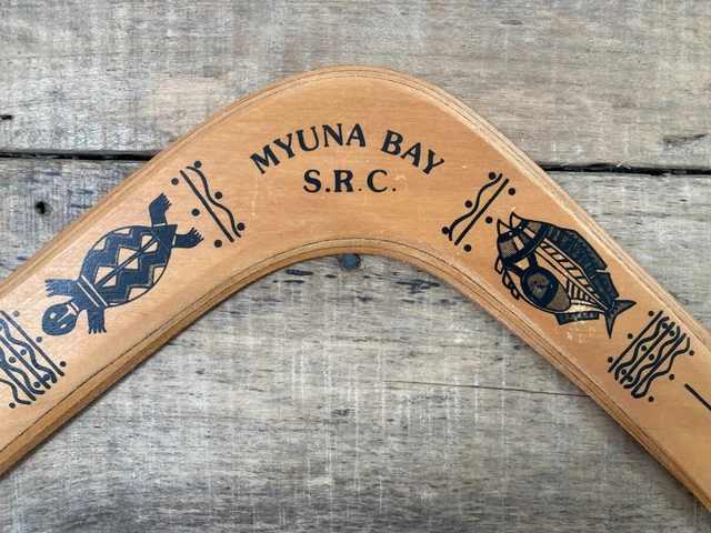626⚜️ DÉCO ANCIEN Boomerang en Bois Myuna Bay S.R.C Left Handed ...