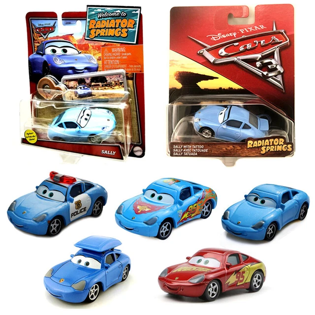 DISNEY PIXAR CARS McQueen Police Car Couple Sally Diecast Model Car Toy ...