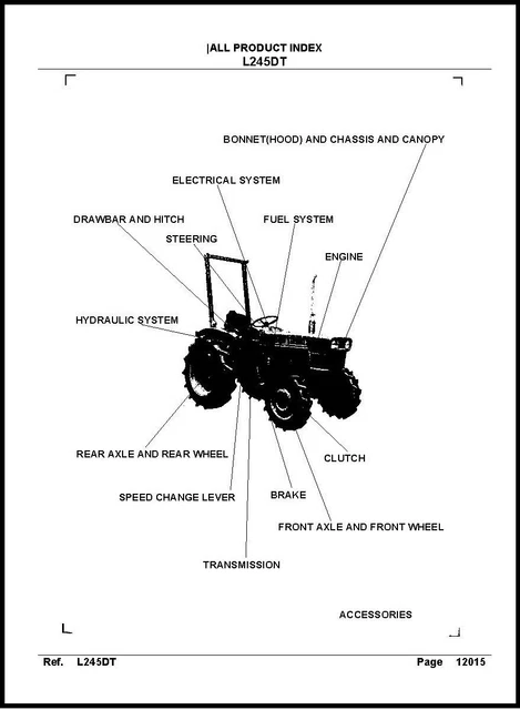 245 SERVICE PARTS MANUAL Fits Kubota L245dt Exploded-Diagrams $31.85 ...