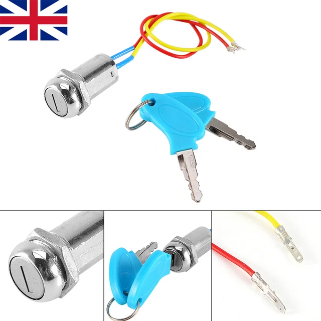 2 WIRE KEY Ignition Switch locking Keys Lock For Electric Scooter ATV ...