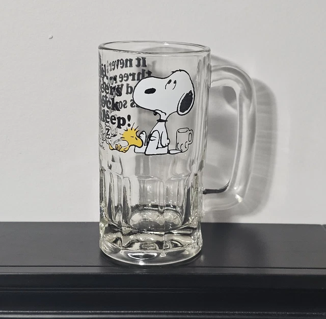 RARE 1965 VINTAGE Peanuts Snoopy Woodstock Root Beer Glass Mug Stein ...