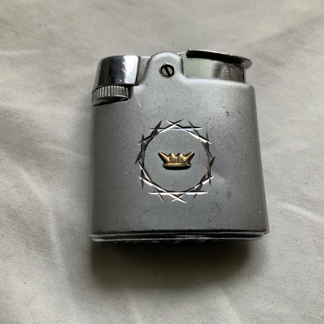 VINTAGE GOLD CROWN Ronson Varaflame Gas Pocket Cigarette Lighter ...