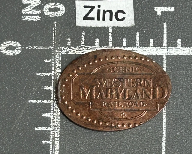 SCENIC WESTERN MARYLAND Railroad Cumberland MD Elongated Pressed ...