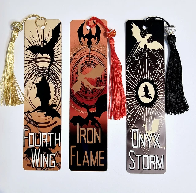FOURTH WING, IRON Flame & Onyx Storm Metal Inspired Bookmarks with ...
