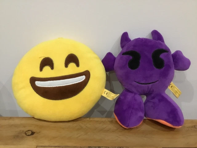 EMOJI SMILEY FACE Purple devil teddy bear plushy soft toys set EUR 5,72 ...