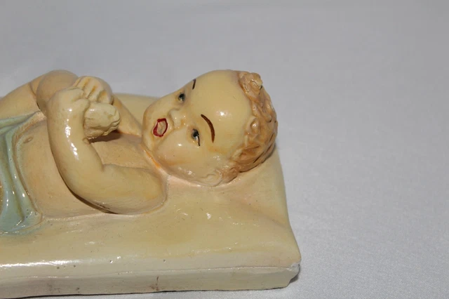 CHALKWARE 3D DEVON ware cloth diaper baby grabbing toes figurine hand ...