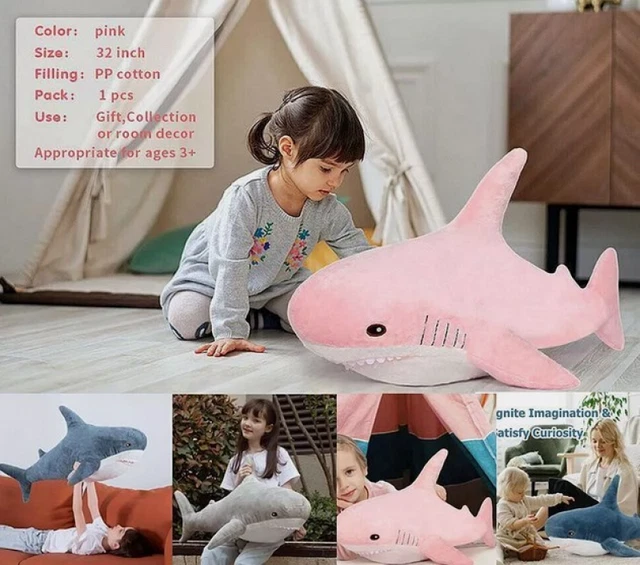 CUTE BLAHAJ SHARK Plush Toy Large Pillow Doll Kids Birthday Gift ...