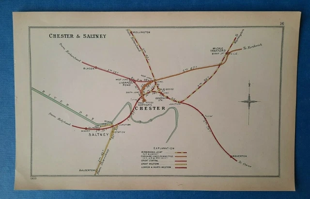 1903 RAILWAY CLEARING HOUSE Junction Diagram No.72 LLANTRISANT/TALYLLYN ...