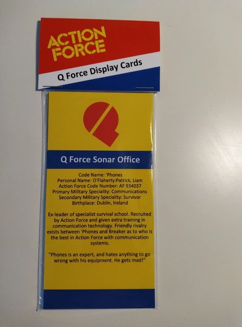 ACTION FORCE DISPALY Backing Card palitoy Q Force file card bio £6.99 ...