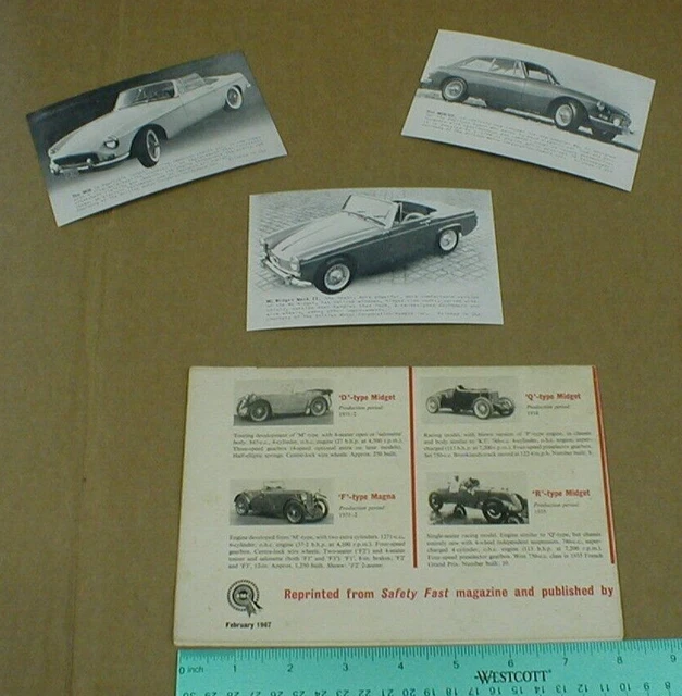 1960S MG MIDGET MGB MGB/GT British Motor Corp original vtg old 22 ...
