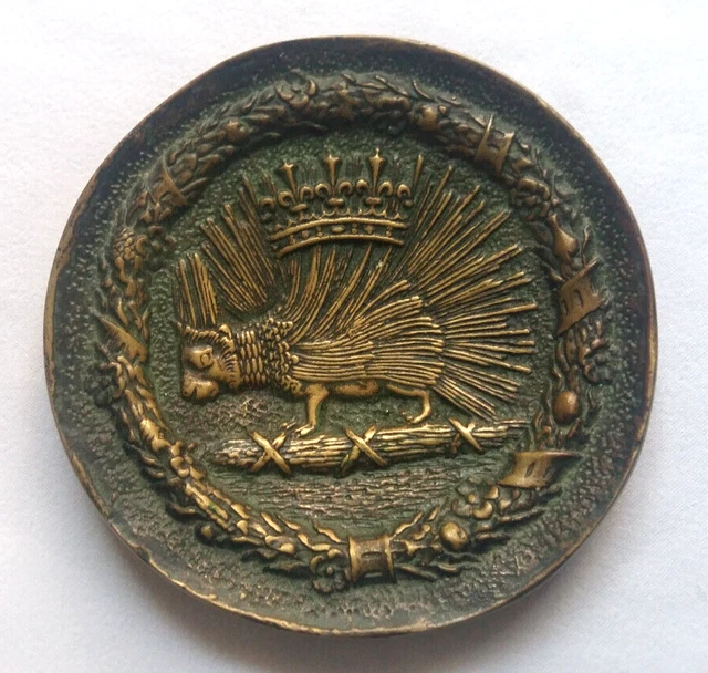 COUPELLE BRONZE MAX LE VERRIER emblème roi LOUIS XII herisson couronné ...