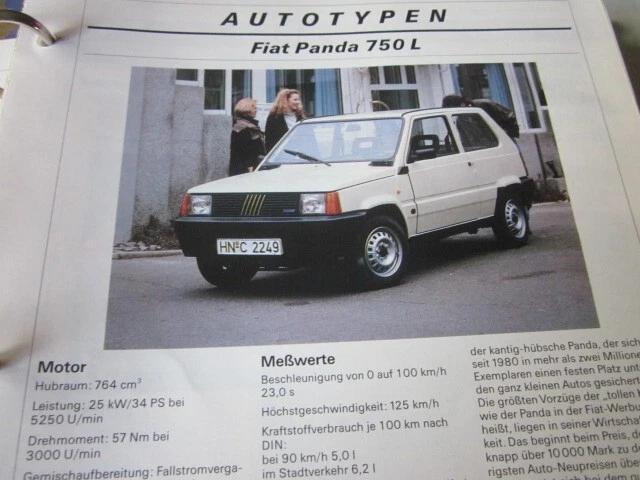 AUTO 1X1 ANALOG Technik AT Datenblatt Fiat Panda 750 L EUR 3,14 ...