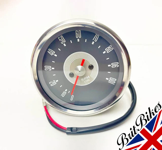 SMITHS TYPE TACHOMETER Speedometer Speedo Grey Face - Bsa A50 A65 Etc ...