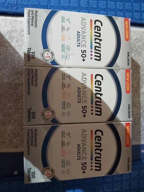 X 3 CENTRUM Advance 50+ Multivitamin & Mineral 100 tablets £21.48 ...