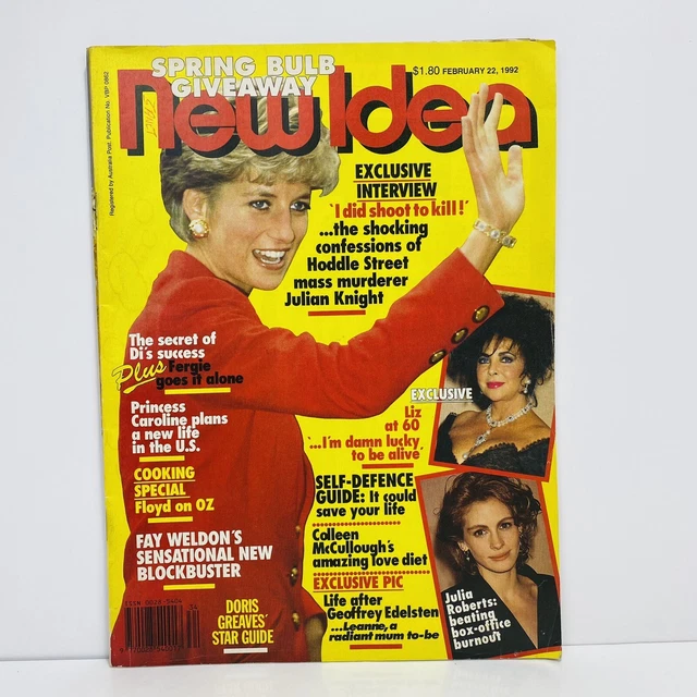 NEW IDEA MAGAZINE 22Nd February 1992 Diana, Fergie, Liz Taylor, Julia ...