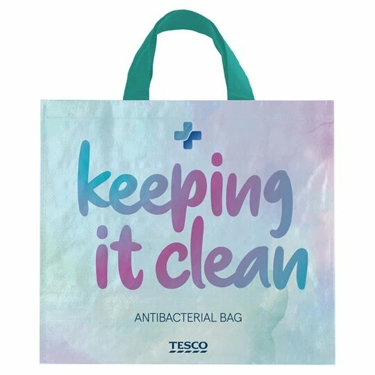 TESCO LARGE SHOPPING Bag BioMaster Anti-bacterial Treated Reusable Tote ...