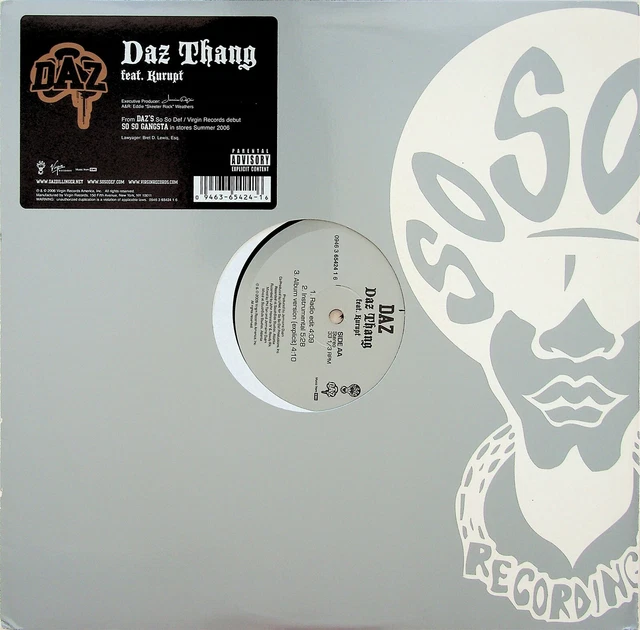 DAZ DILLINGER FEAT Kurupt- Daz Thang 12" Single 2006 (Vinyl EX ...