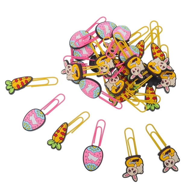 30 PCS CARTOON Rabbit Paperclip Carrot Shape Bookmark Easter Clips $25. ...