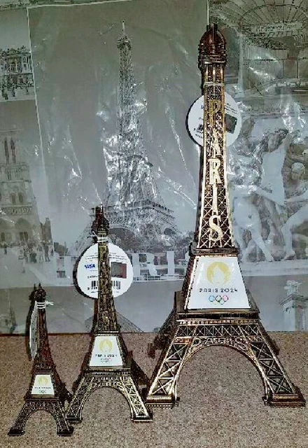 PARIS 2024 OLYMPIC GAMES LOGO OFFICIAL EIFFEL TOWER STATUE 35CM x 15CM ... PARIS 2024 OLYMPIC GAMES LOGO OFFICIAL EIFFEL TOWER STATUE 35CM x 15CM ...