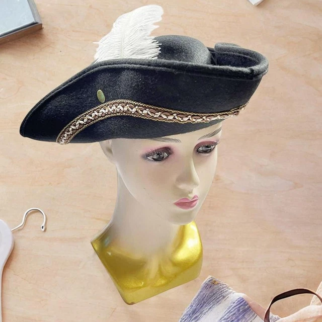 PIRATE HAT FOR Adults Vintage Dress up Novelty Buccaneer Tricorn Hat ...