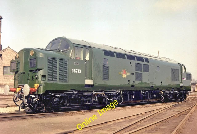 RAILWAY PHOTO 6X4 Class 37 D6713 BR Green ex works at unknown location ...