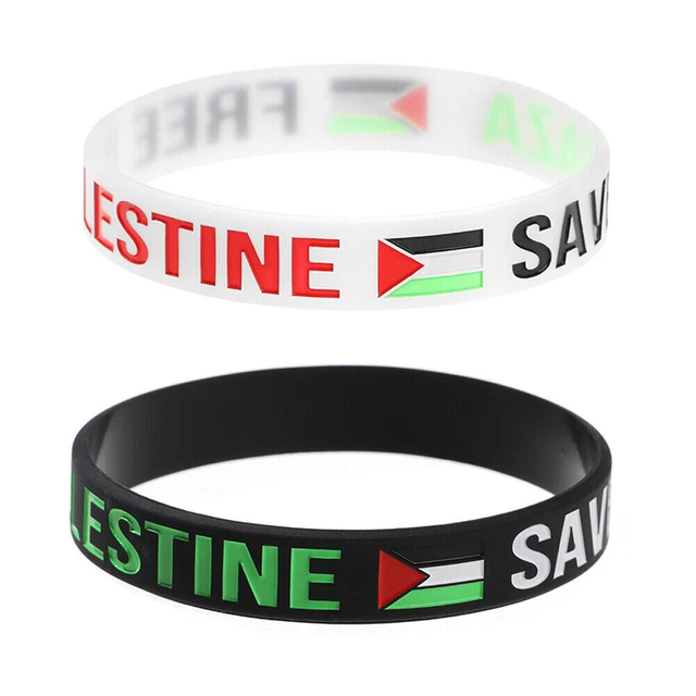 GAZA FREE PALESTINIAN Wristband Silicone Wrist Band Palestine Flag ...