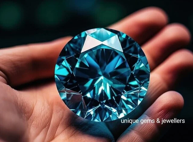 10 CT FANCY Blue Round Cut VVS1 Diamond Premium Quality Loose Gemstone ...