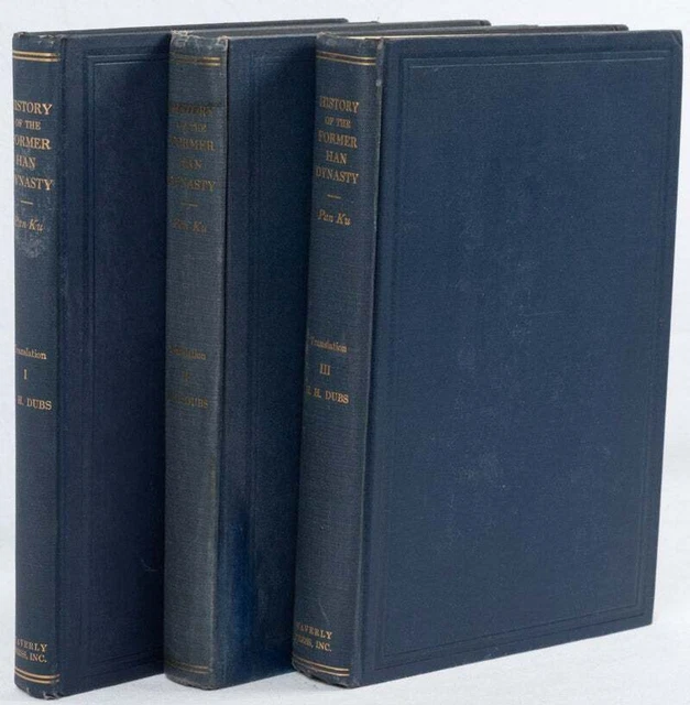 PAN KU / The History of the Former Han Dynasty 1st Edition 1955 $325.00 ...