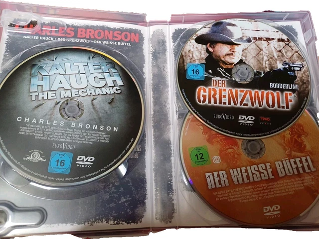 3 FILME MIT Charles Bronson DVD -Kalter Hauch- Der Grenzwolf- Der Weiße ...