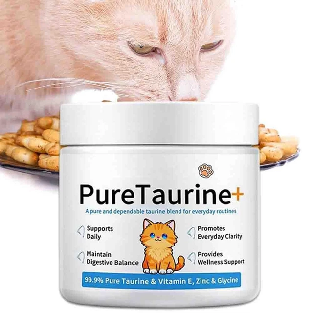 CAT BODY CARE Powder for Cats, 99.9% Pure Taurine& Vitamin E, Zinc ...