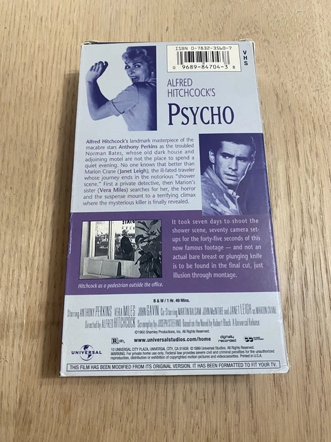 ALFRED HITCHCOCK’S PSYCHO VHS B&W The Alfred Hitchcock Collection ...