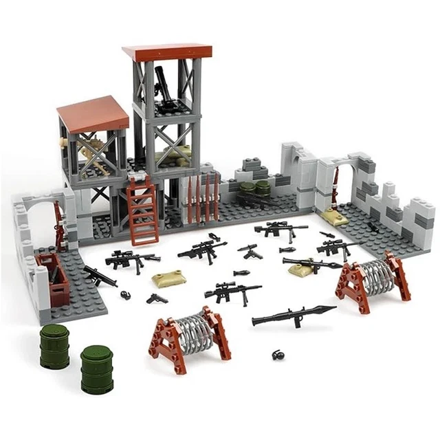 WW2 ARMY MILITARY Base Model Building Kits Boys Toys Military Mini Army ...