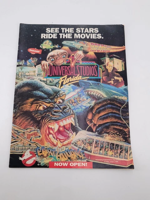 UNIVERSAL STUDIOS FLORIDA Now Open Magazine Orlando Sentinel dimanche 3 juin 1990 EUR 116,61 ...