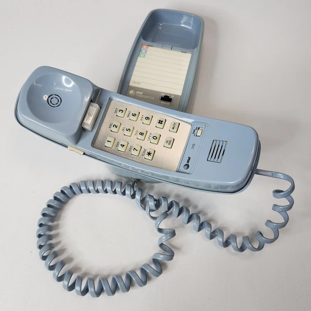 VINTAGE AT&T PUSH Button Touch Tone Phone & Cords Blue £19.19 - PicClick UK